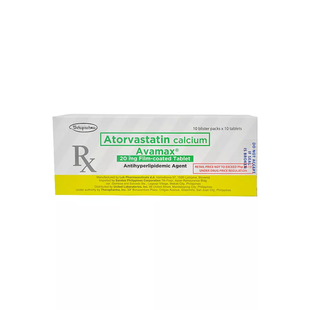 AVAMAX Atorvastatin Calcium 20mg Film-Coated Tablet 1's price in the ...